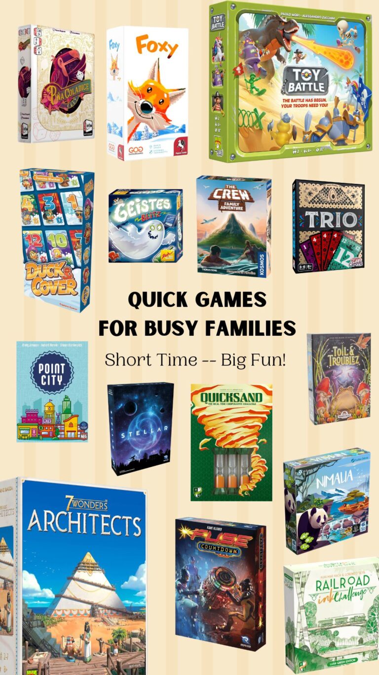 Quick Games for Busy Families - The Tabletop Family
