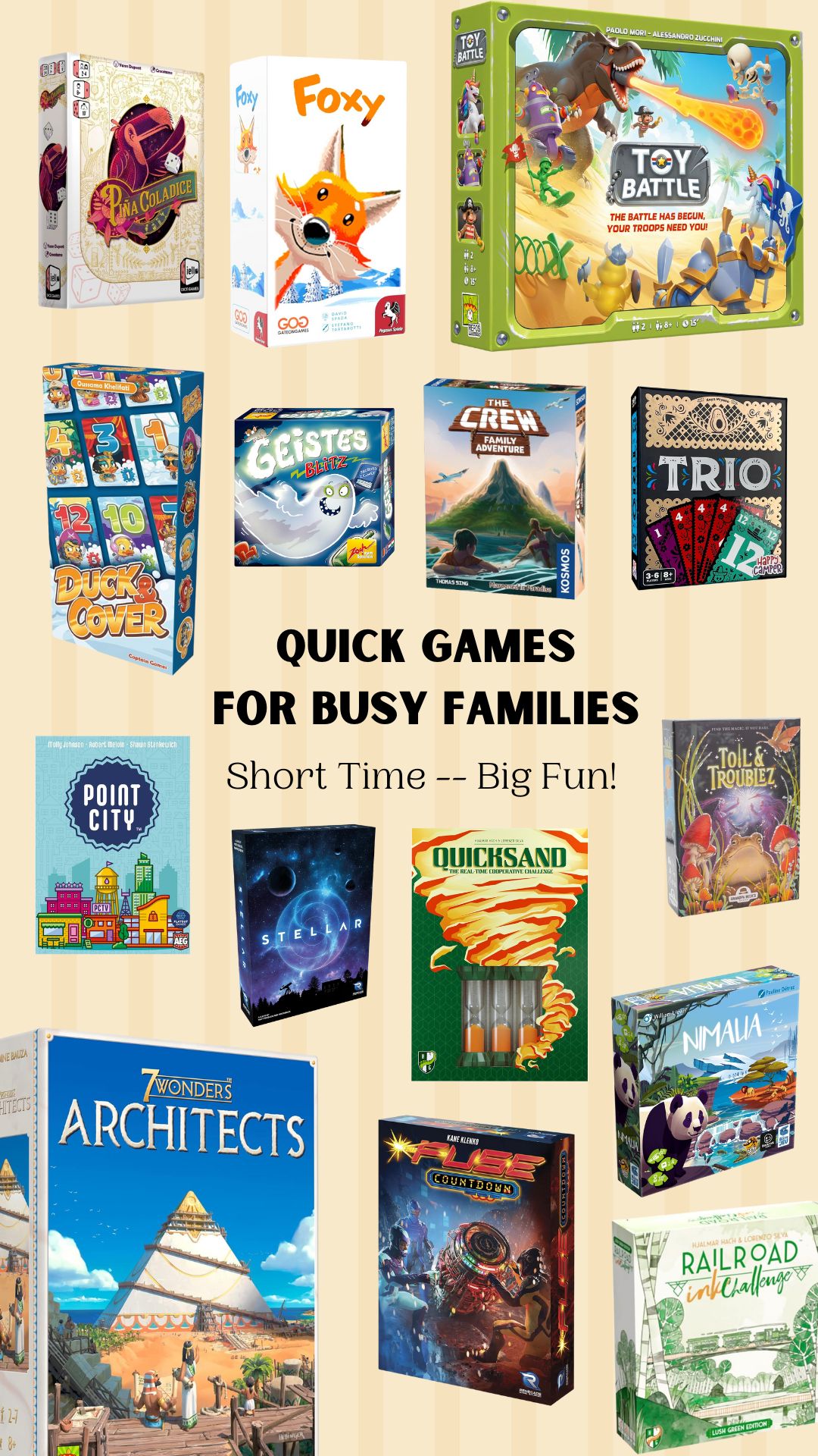 Quick Games for Busy Families - The Tabletop Family
